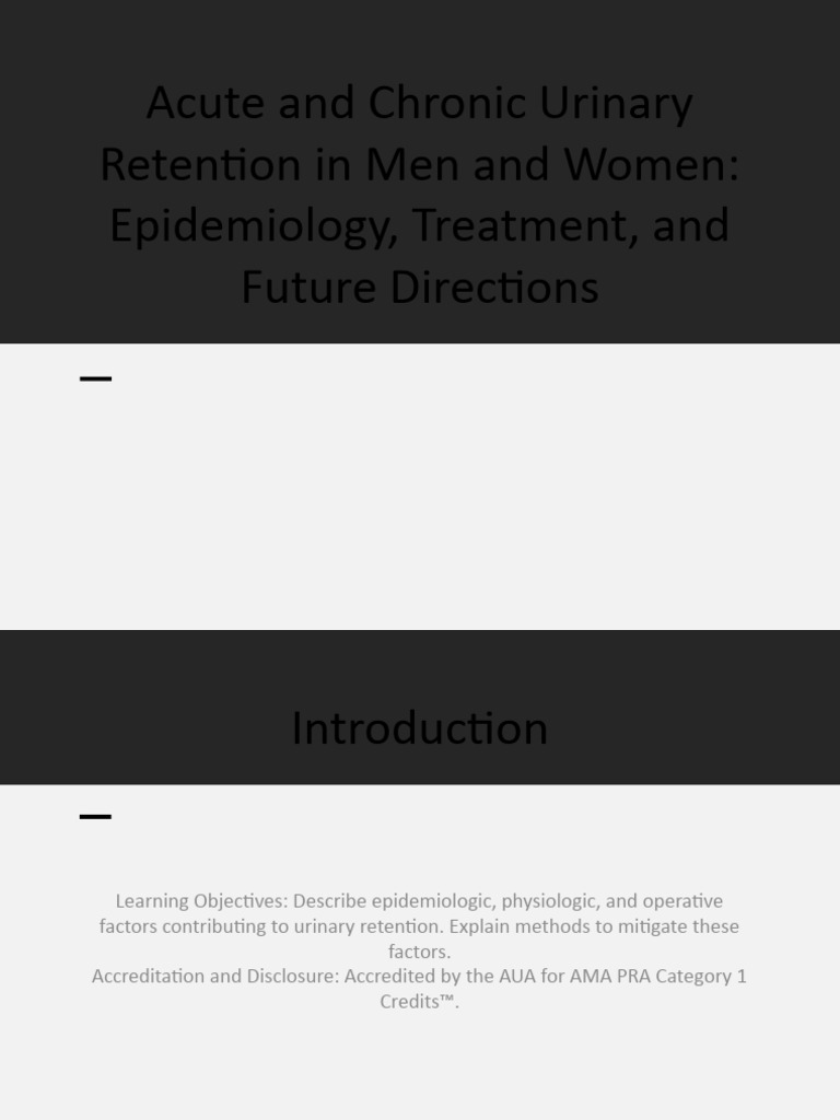 Updated Urinary Retention Presentation. | PDF | Urinary Tract Infection ...