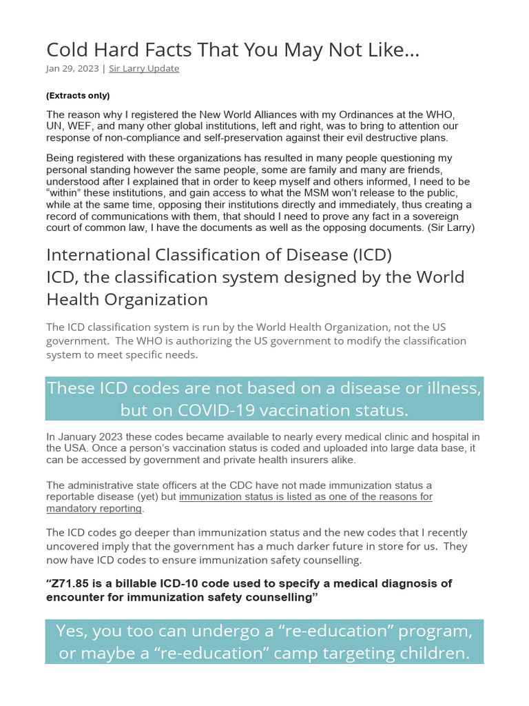 Cold Hard Facts That You May Not Like | PDF | Medicine | Health Care