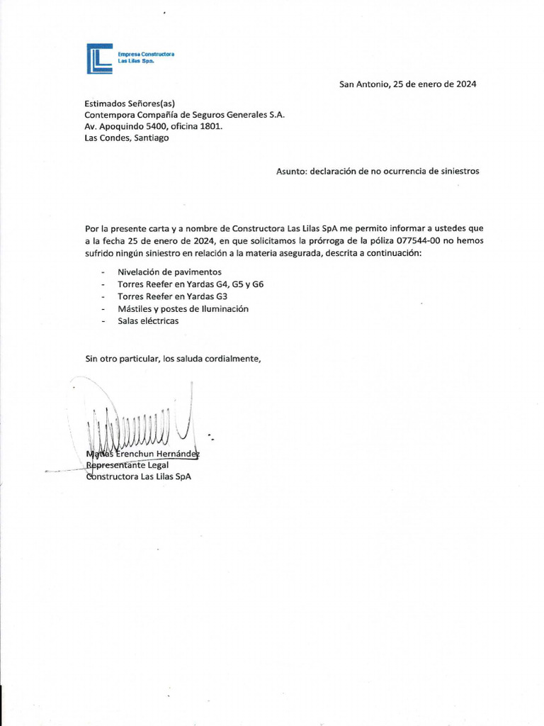 Carta No Siniestralidad | PDF