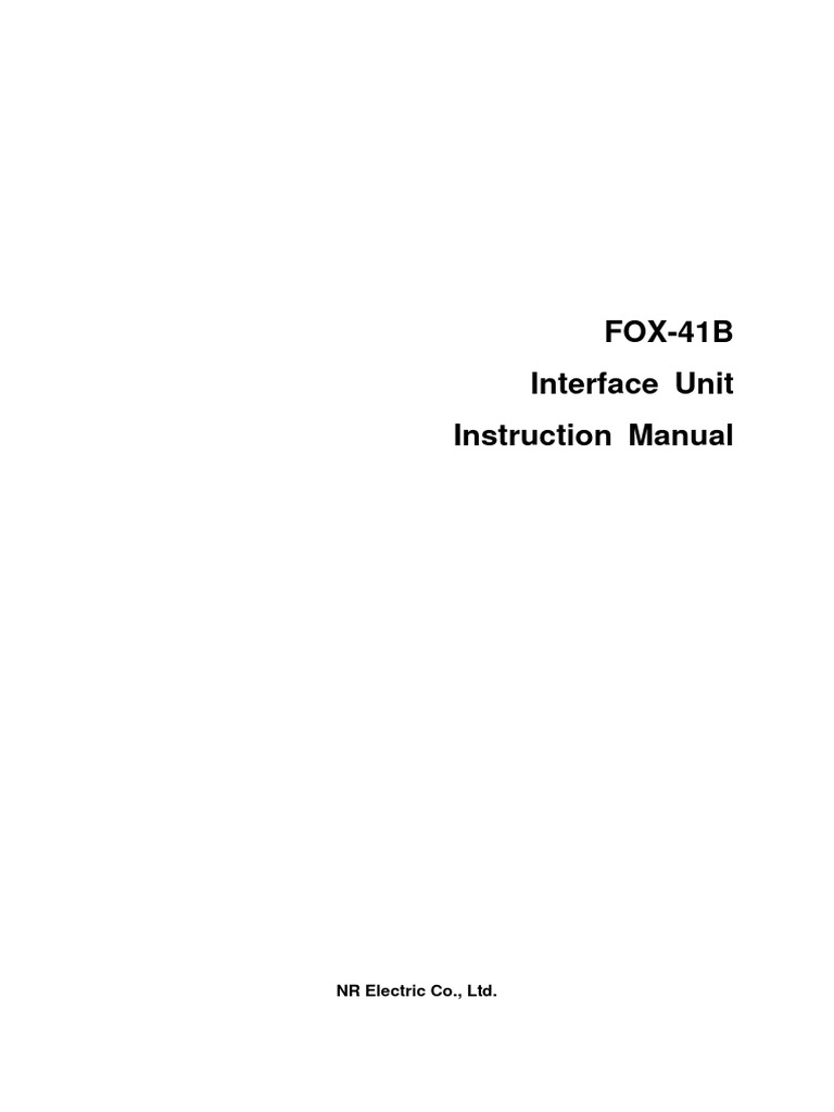 FOX-41B - X - Instruction Manual - EN - Overseas General - X - R1.00 - (EN - TXJK2003.0086.0001 ...