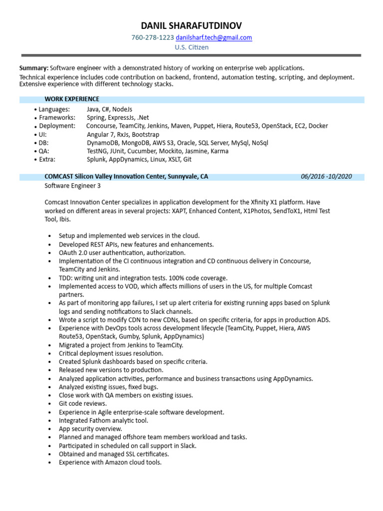 Danil Sharafutdinov | PDF | Information Technology | Software Development