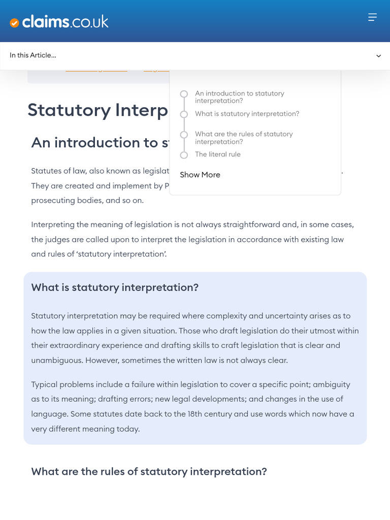StatutoryInterpretation-claims - Co.uk™ 1718980139446 | PDF | Statutory ...