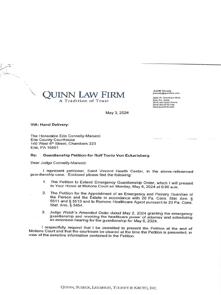 2024 May 4 6PM EST PGH First of 2 RTVE Letters Snavely | PDF