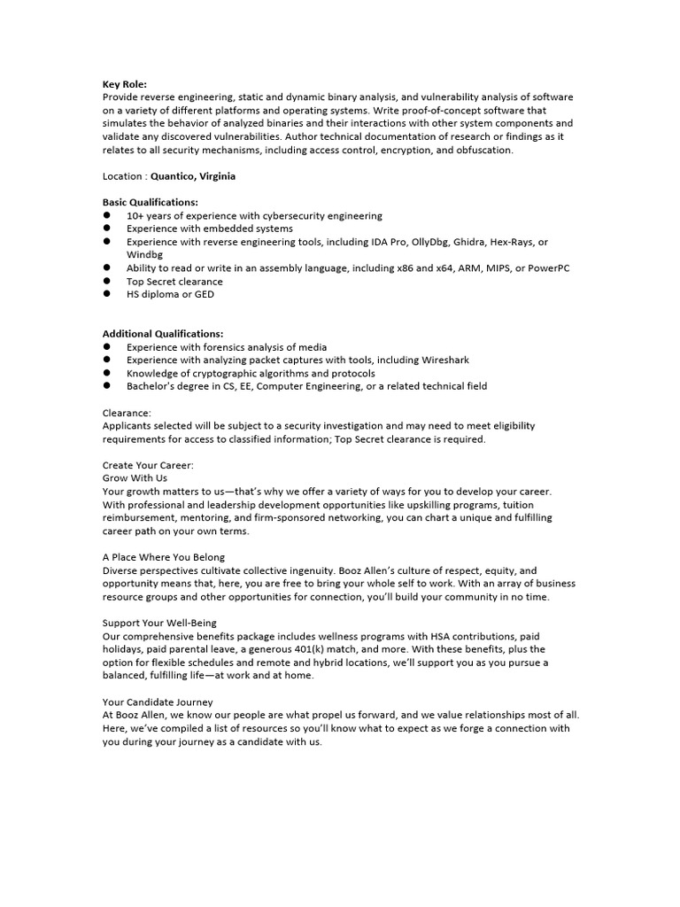 Mobile Security and Vulnerability Engineer, Senior | PDF | Computer ...