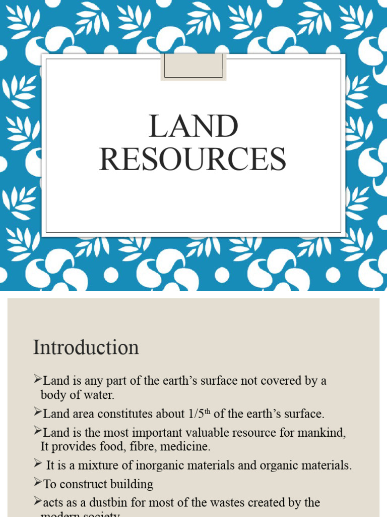 Land Resources | PDF | Soil | Agriculture