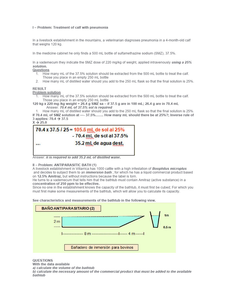 Dose Calculation in Veterinary Medicine | PDF | Mole (Unit) | Dose ...