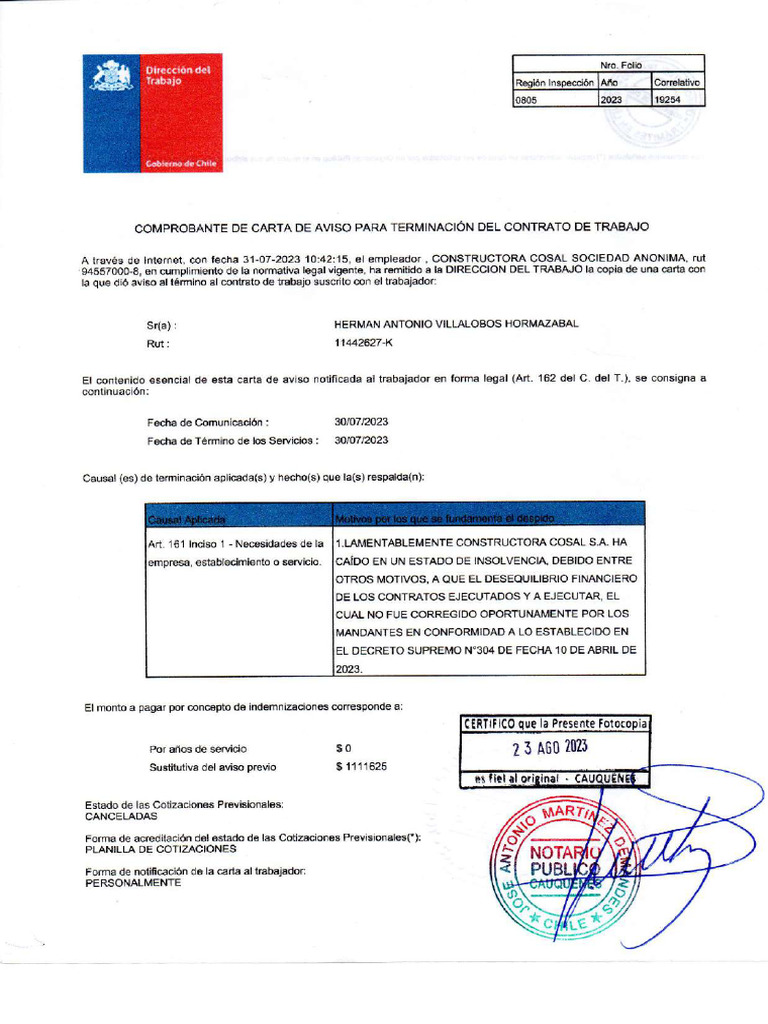 Original Carta Aviso | PDF