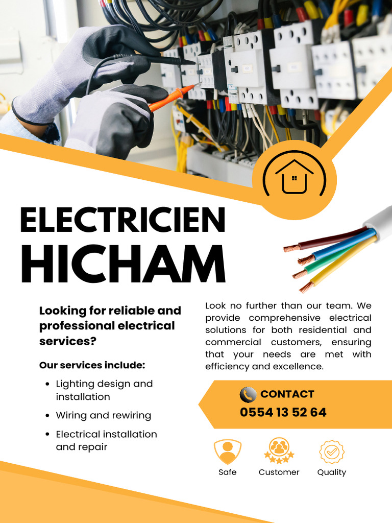 Yellow Modern Electrical Service Flyer | PDF