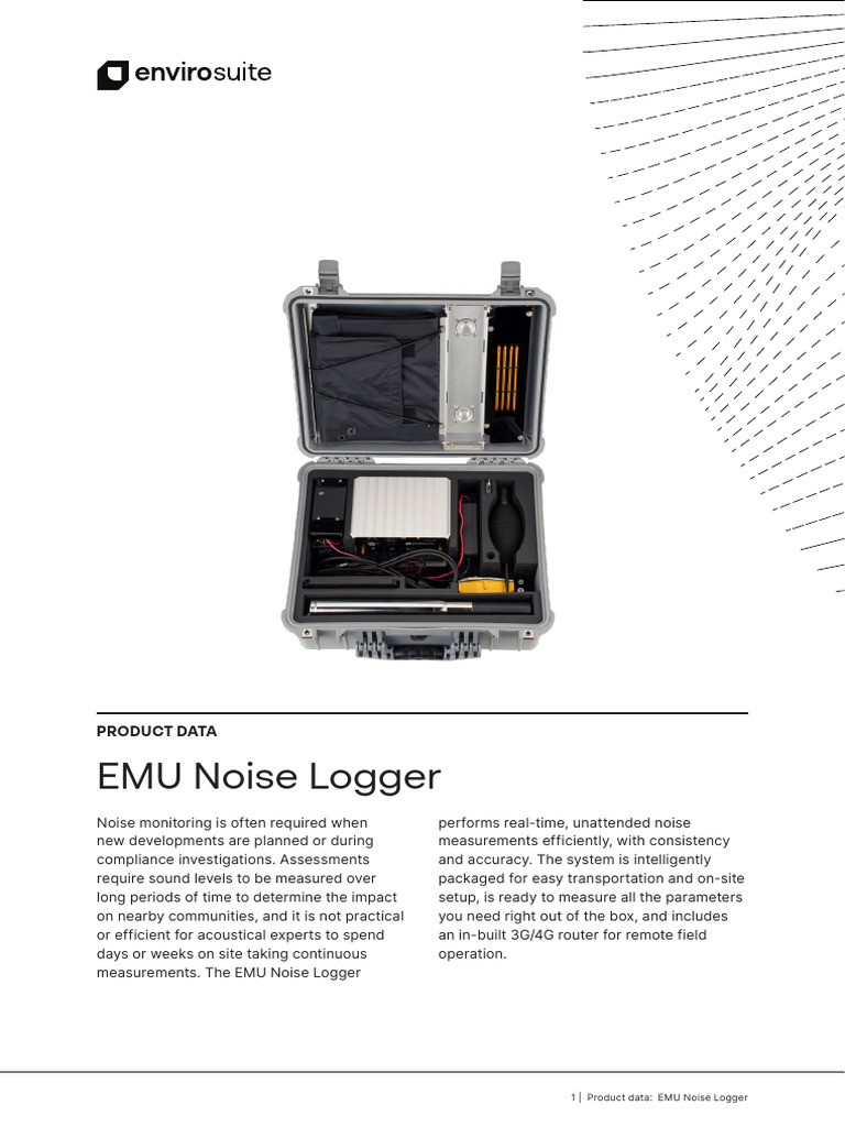 Envirosuite - EMU Noise Logger | PDF | Battery Charger | Power Supply