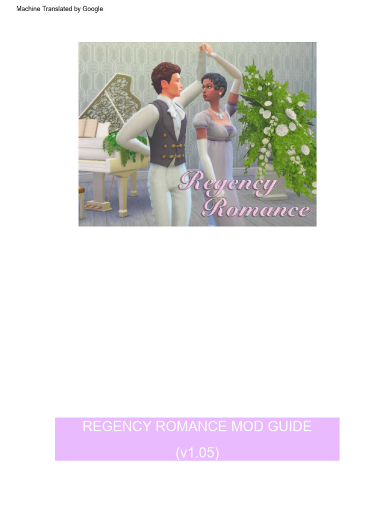 Regency Romance Mod Guide v1.05 | PDF | Inheritance | Gentry