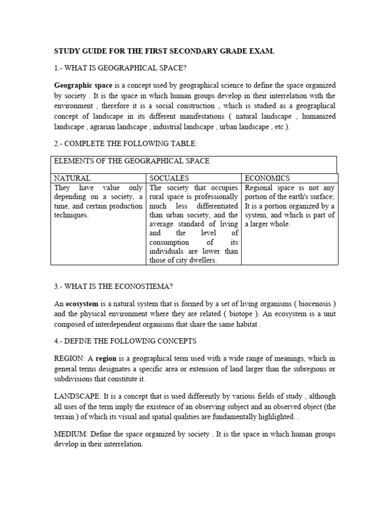 Secondary Geography Study Guide | PDF | Atmosphere Of Earth | Types Of ...