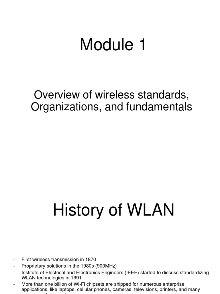 Overview of Wireless Standards, Organizations, and Fundamentals | PDF ...