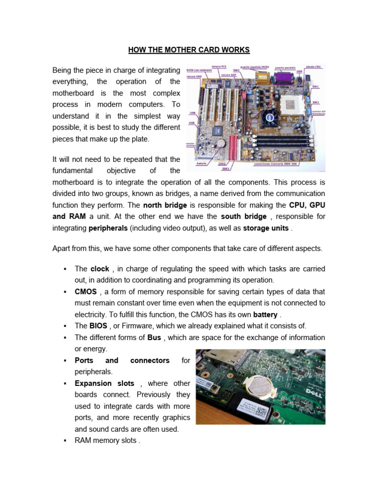 How The Motherboard Works | PDF | Electronics | Personal Computing