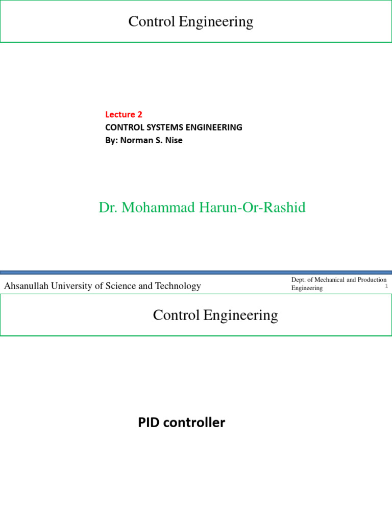 Lecture2 - PID Controller Laplace Transform and Transfer Function Maths ... Lecture2 - PID Controller Laplace Transform and Transfer Function Maths ...