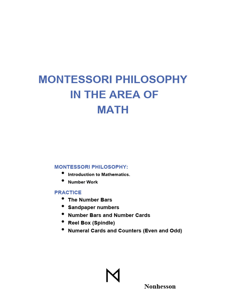 Montessori Math Philosophy Overview | PDF | Mathematics | Concept