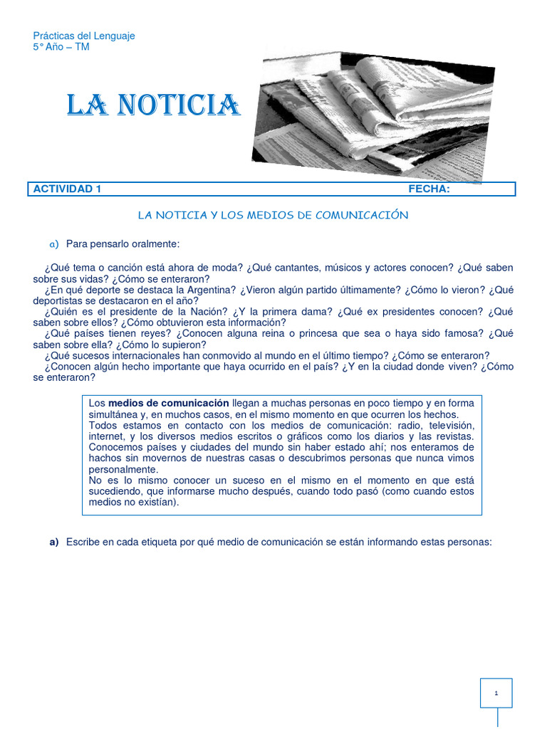Cómo Escribir una Noticia Efectiva | PDF | Oración (Lingüística ...