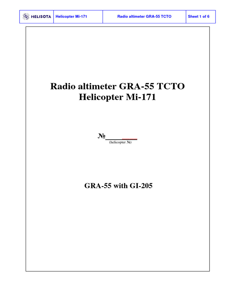 Radio Altimeter GRA-55 TCTO For Helicopter Mi-171 | PDF | Electronics ...