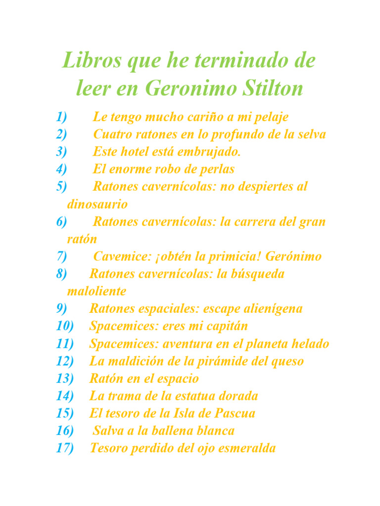 Libros de Gerónimo Stilton | PDF