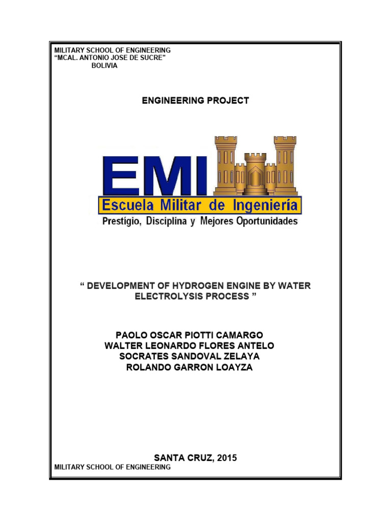 Hydrogen Engine Project | PDF | Hydrogen | Combustion