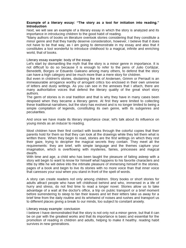 Literary Essay Example 1 | PDF | Essays | Genre