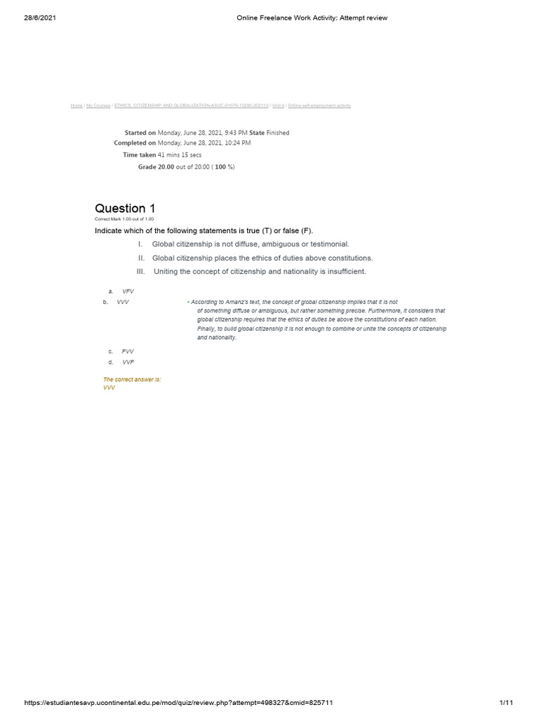 Global Citizenship and Digital Literacy Quiz | PDF | Globalization ...
