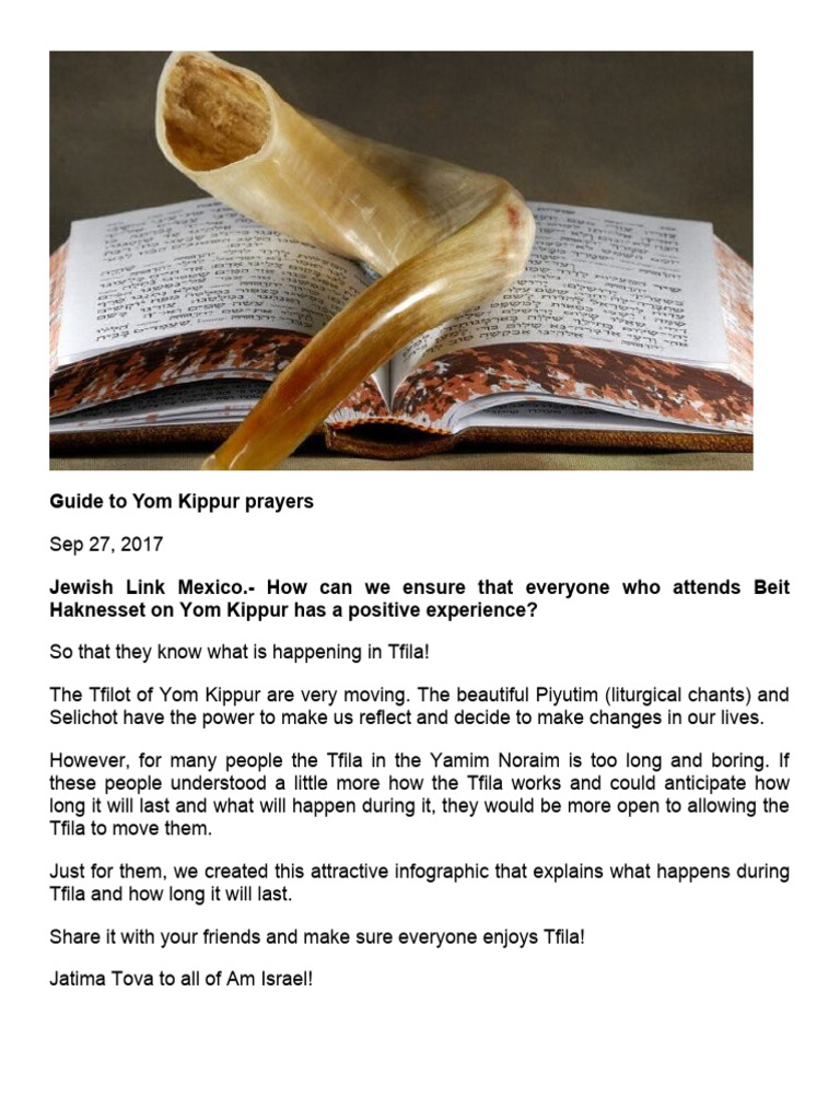 Guide To Yom Kippur Prayers | PDF | Yom Kippur | Jewish Prayer