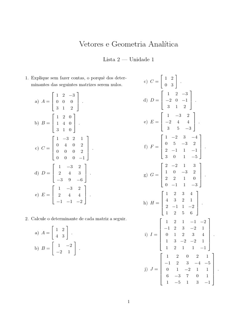 AMV Unidade1 Lista2 | PDF