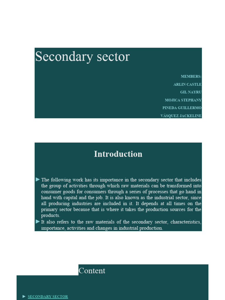 Secondary Sector | PDF | Mining | Goods