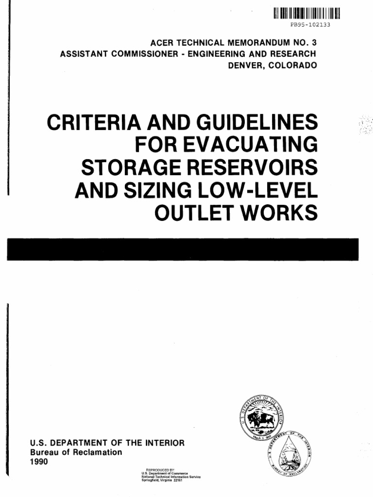USBR - Criteria and Guidelines For Evacuating Storage Reservoirs and ...