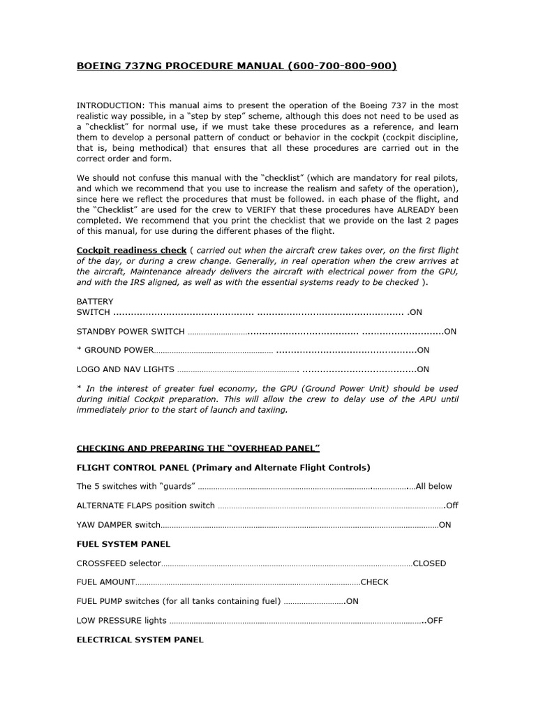Boeing 737NG Operations and Procedures Manual | PDF | Aerospace | Transport
