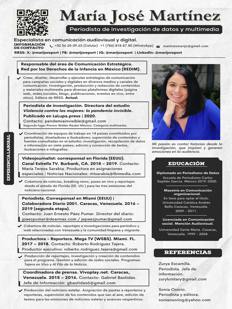 Currículum Vitae - Periodista - María - José - Martínez | PDF | Venezuela | Periodismo