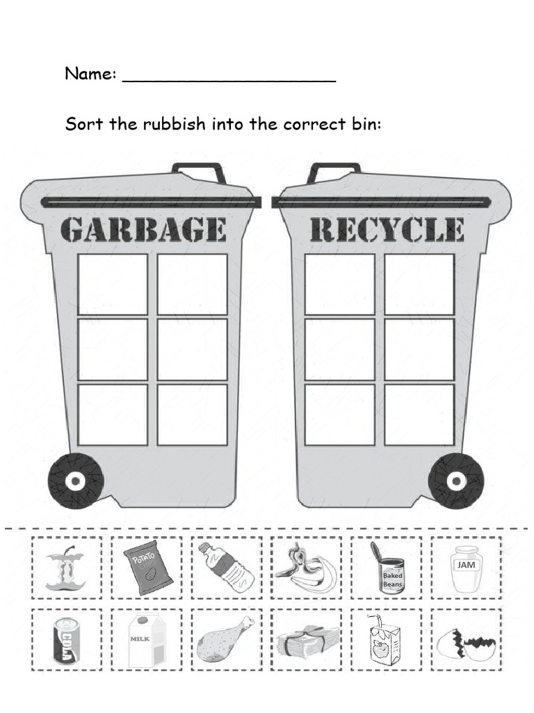 Recycling Worksheet | PDF