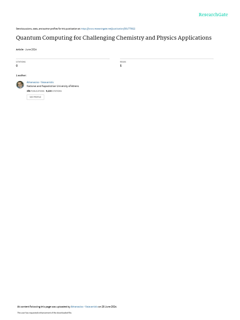Quantum Computing Chemistry Physics 2024 | PDF | Quantum Computing ... Quantum Computing Chemistry Physics 2024 | PDF | Quantum Computing ...