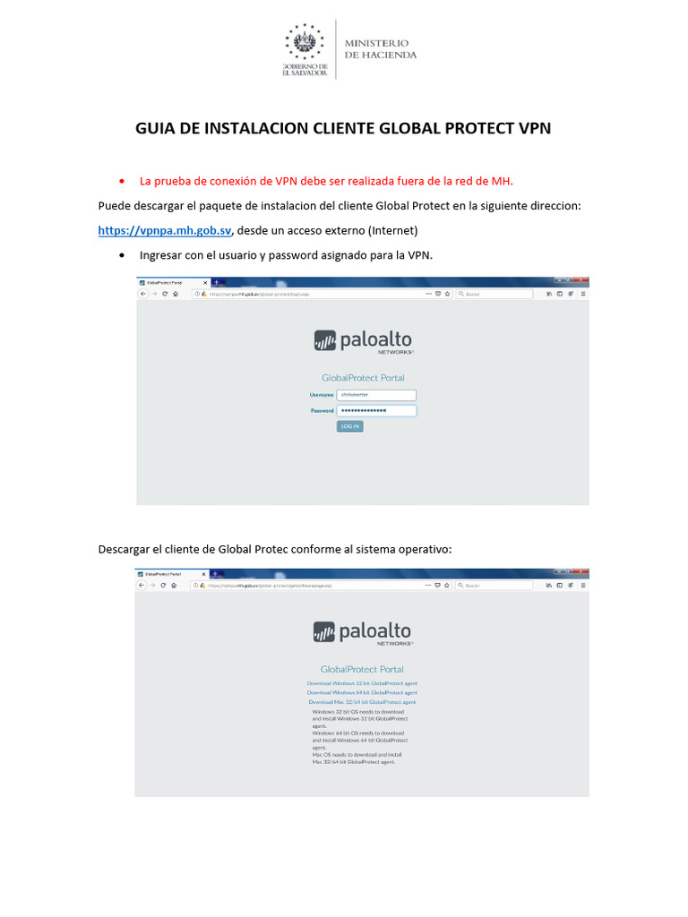 Guia de Instalacion Cliente Global Protect VPN Pa v2 | PDF