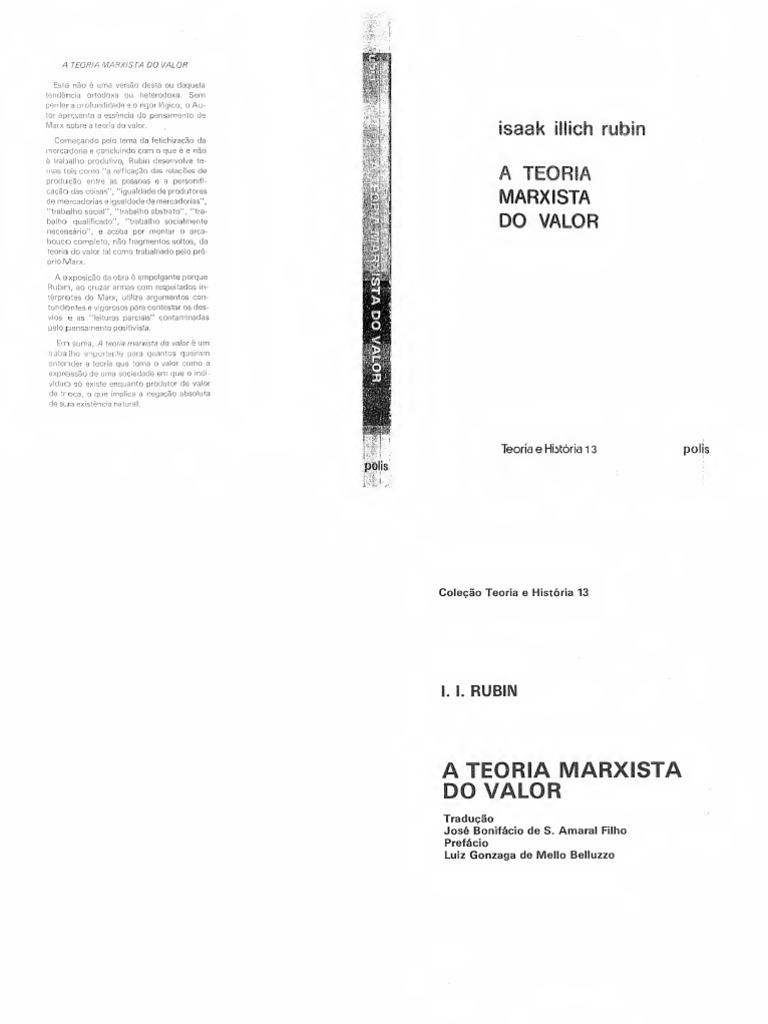 Teoria Marxista Do Valor - Isaak Rubin - Text | PDF | Marxismo | Karl Marx