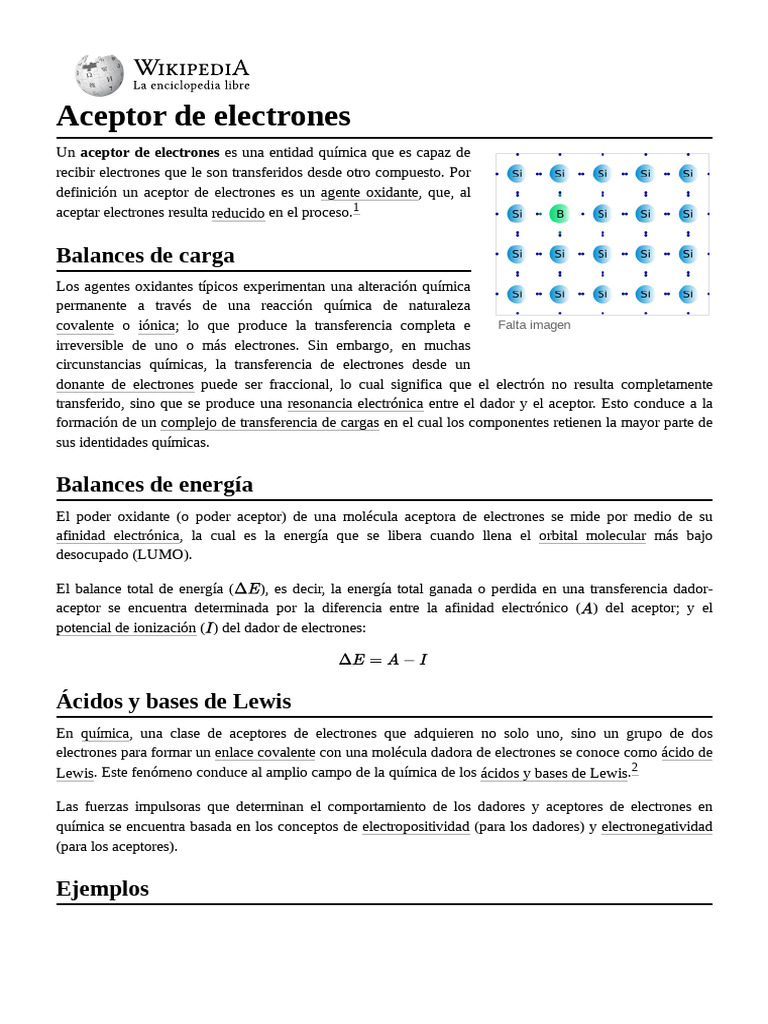 Aceptor de Electrones | Descargar gratis PDF | Química Física ...