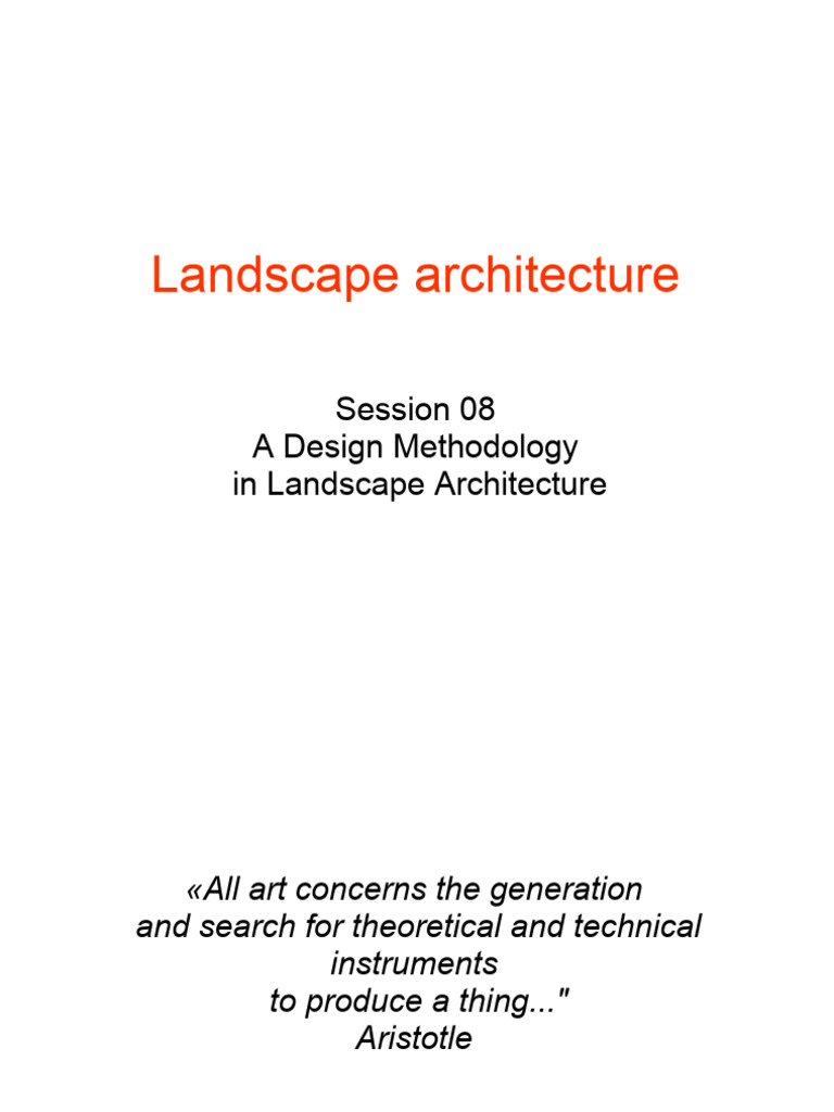 Landscape Design Methodology | PDF | Information | Earth Sciences