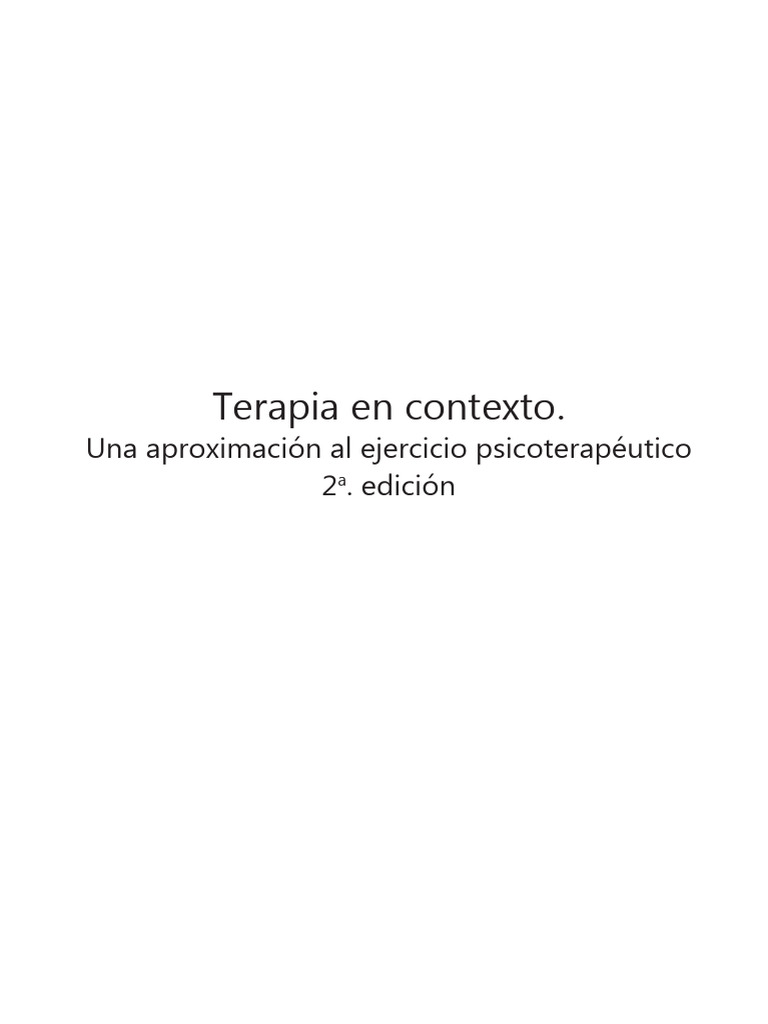 Psicoterapia TREC de Ellis, Terapia en Contexto | PDF | Terapia ...