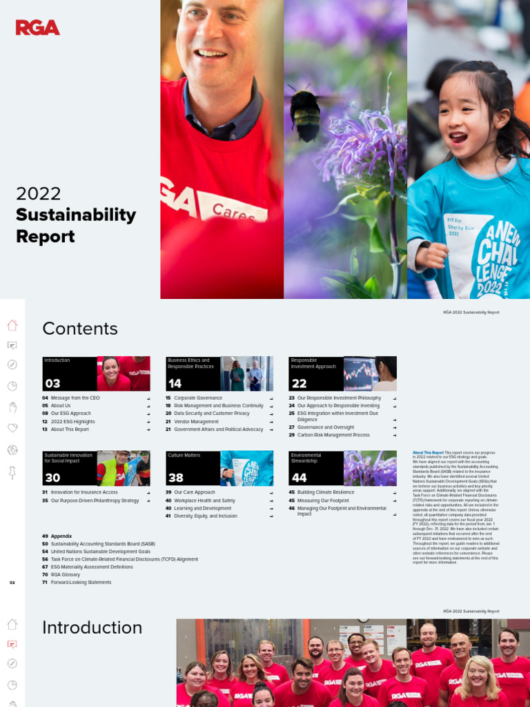 RGA Sustainability Report 2022 | PDF | Sustainability | Governance