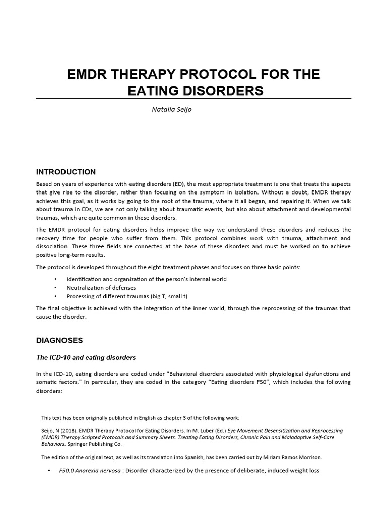 EMDR Protocol for Eating Disorders | PDF | Psychological Trauma ...