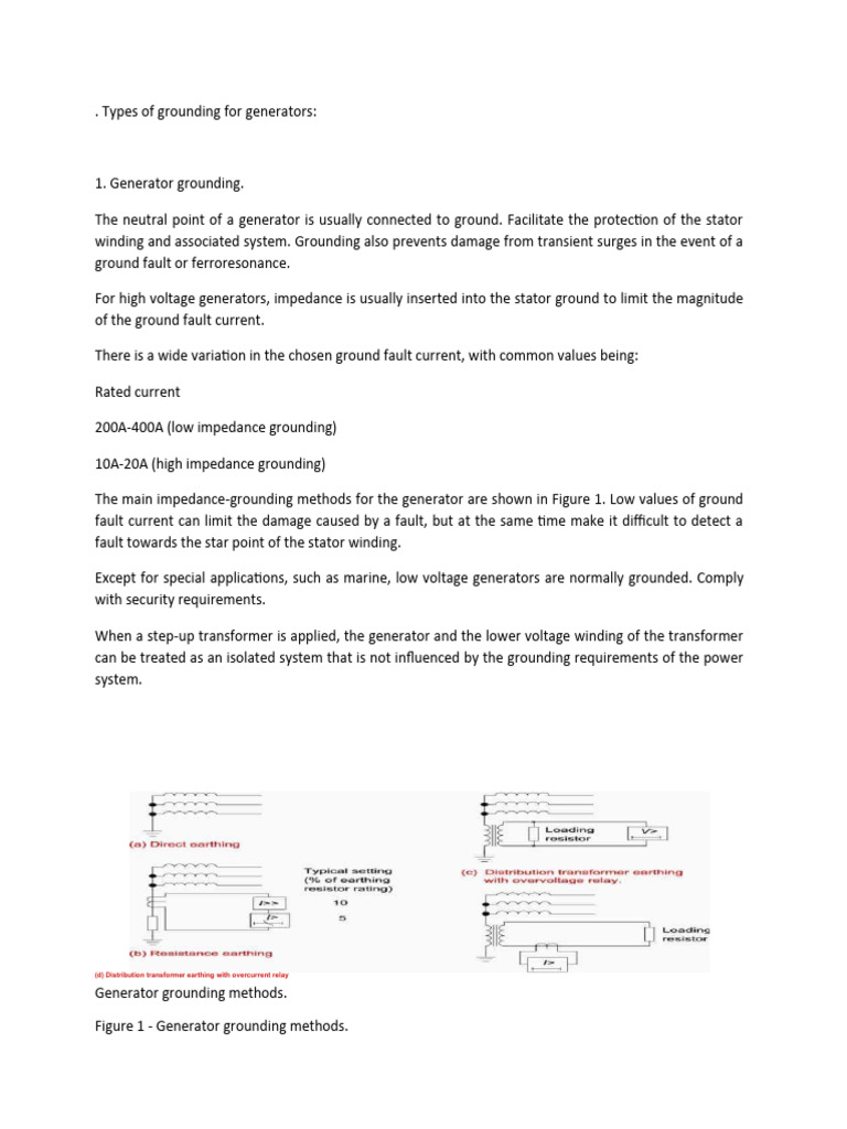 Grounding Generators | PDF | Transformer | Relay