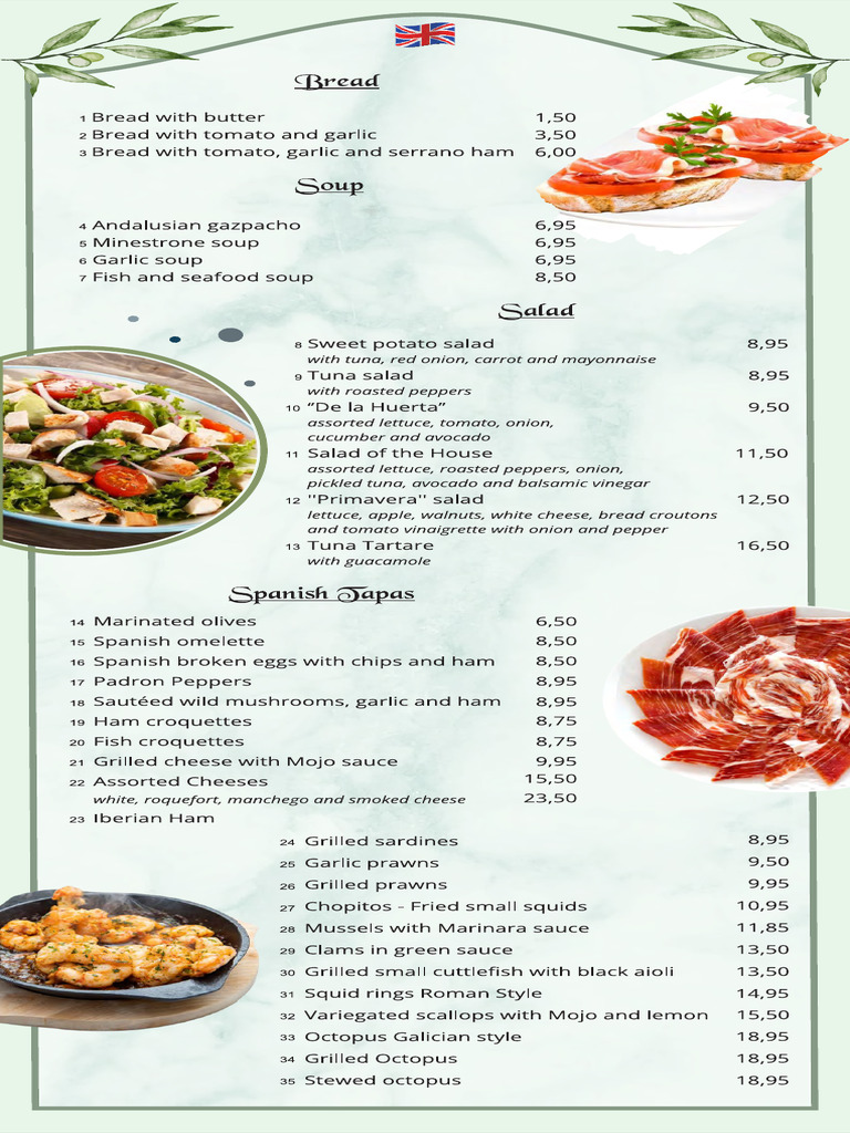 Production Menu El-Olivo-En | PDF