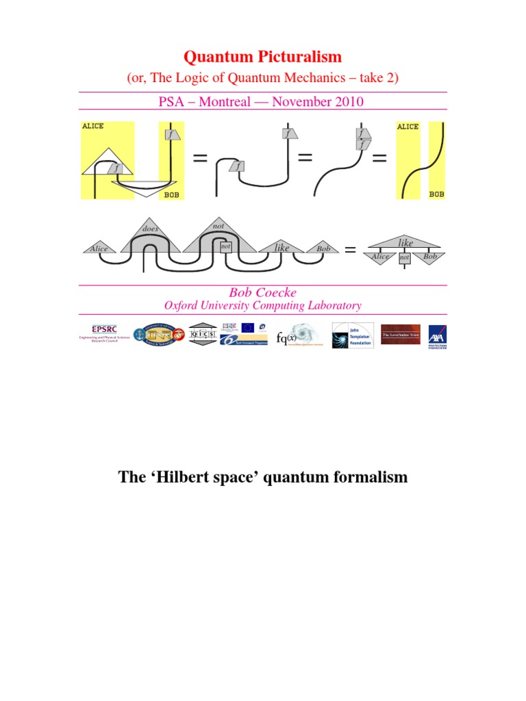 Bob Coecke Quantum Picturalism Pdf Hilbert Space Theoretical