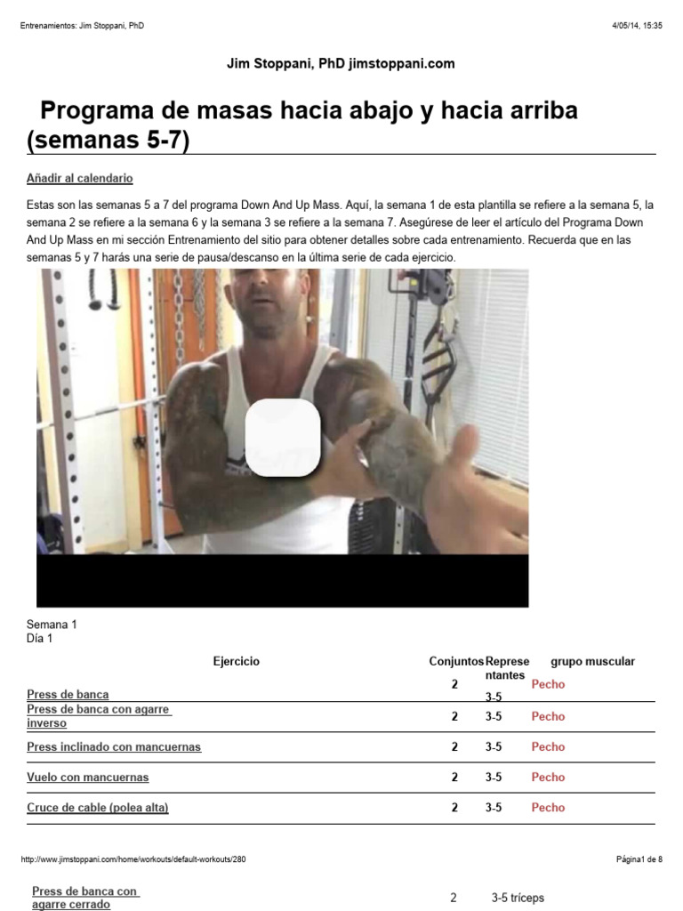 Entrenamientos: Jim Stoppani, PHD | PDF | Entrenamiento de fuerza | Entrenamiento con pesas