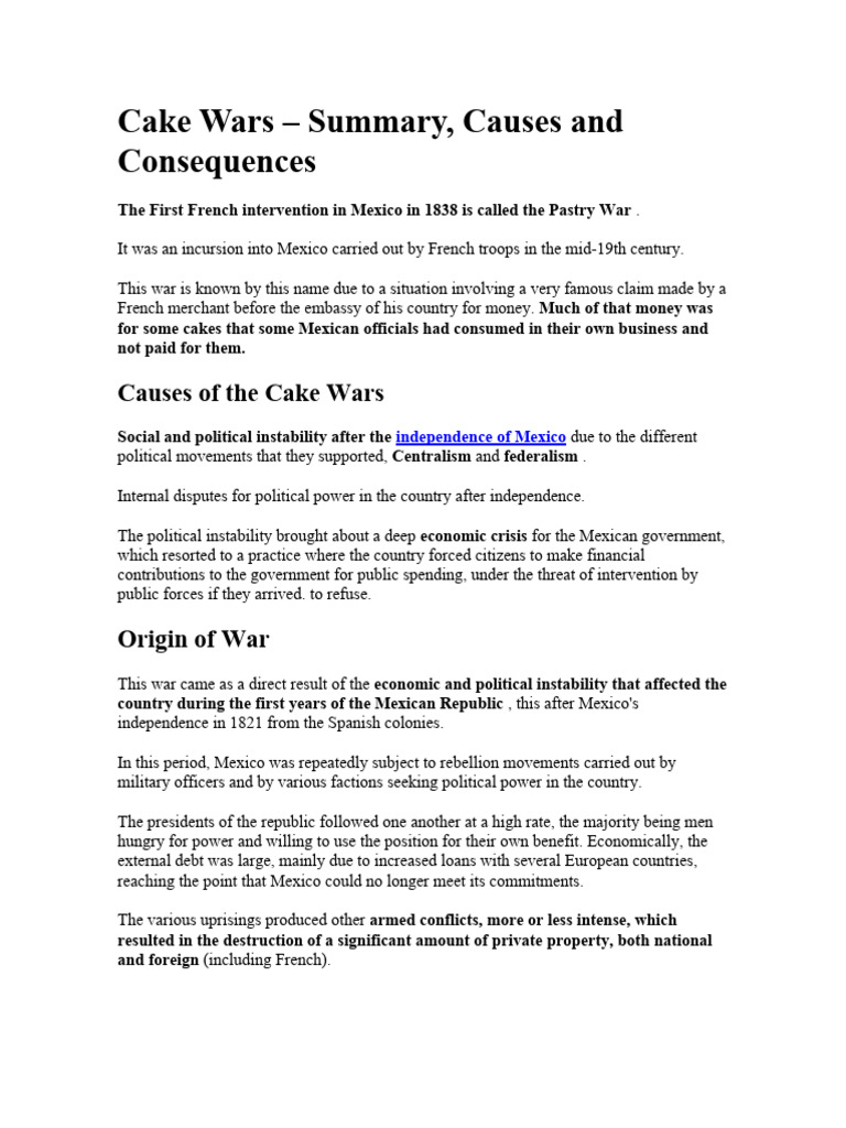 The Pastry War | PDF | Conflicts | International Relations