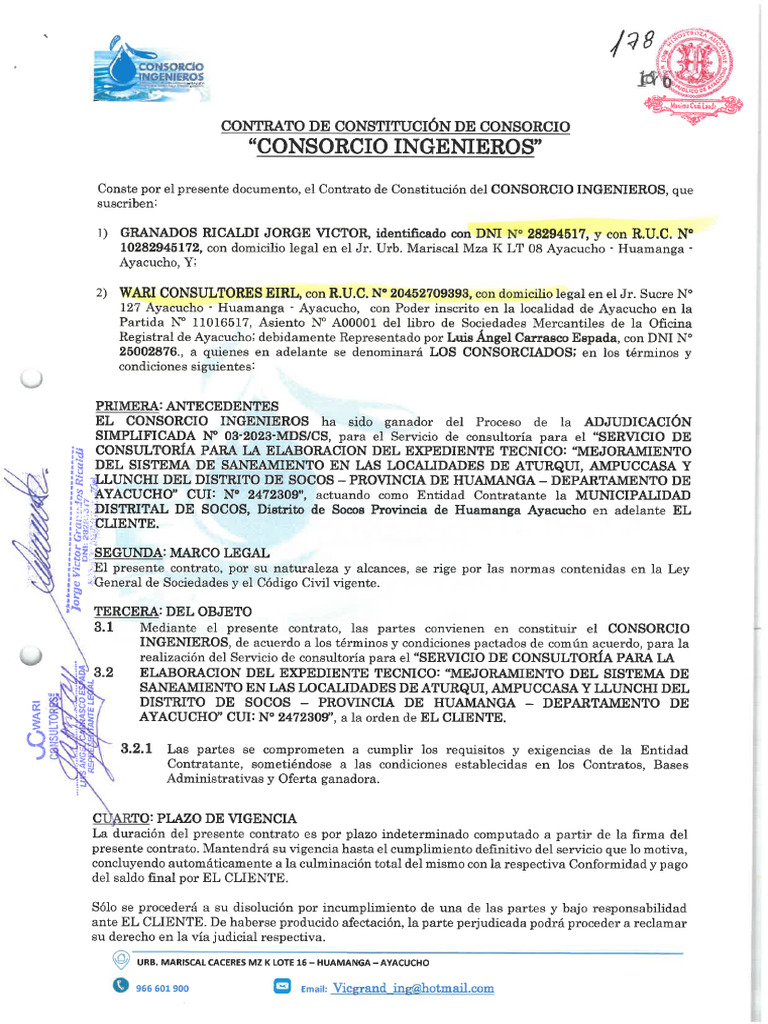 Contrato de Consorcio | PDF
