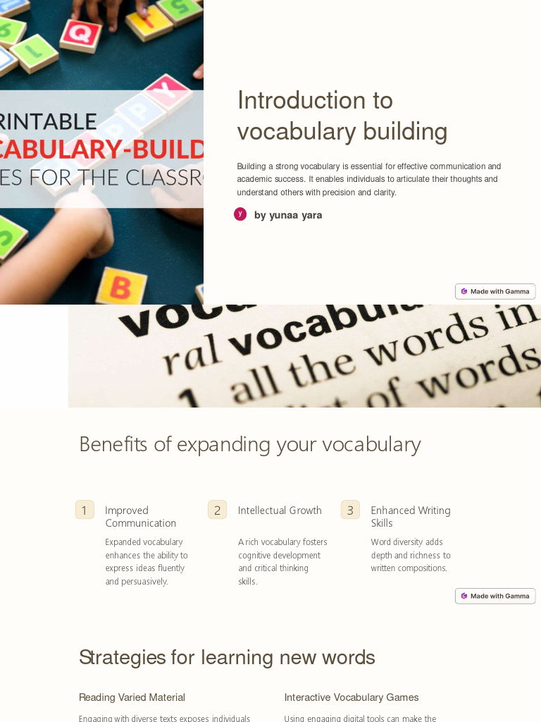 Introduction To Vocabulary Building | PDF | Vocabulary | Learning