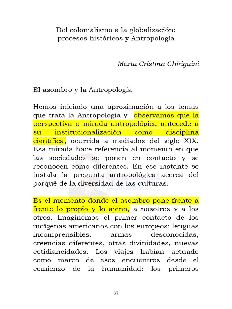 CHIRIGUINI, MC. (2003) Del Colonialismo A La Globalización | PDF | Colonialismo | Antropología
