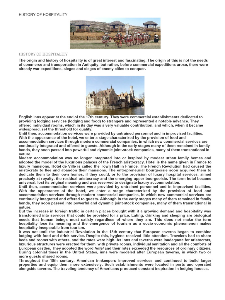 History of Hospitality | PDF | Hotel | Motel