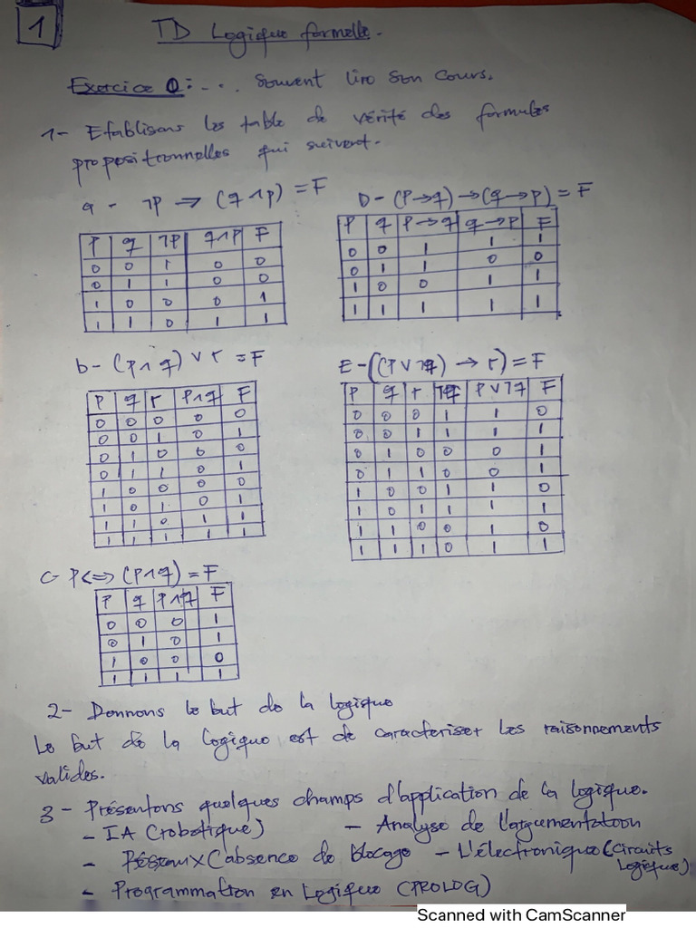 Essai Correction TD Logique Formelle 20222023-NMB | PDF
